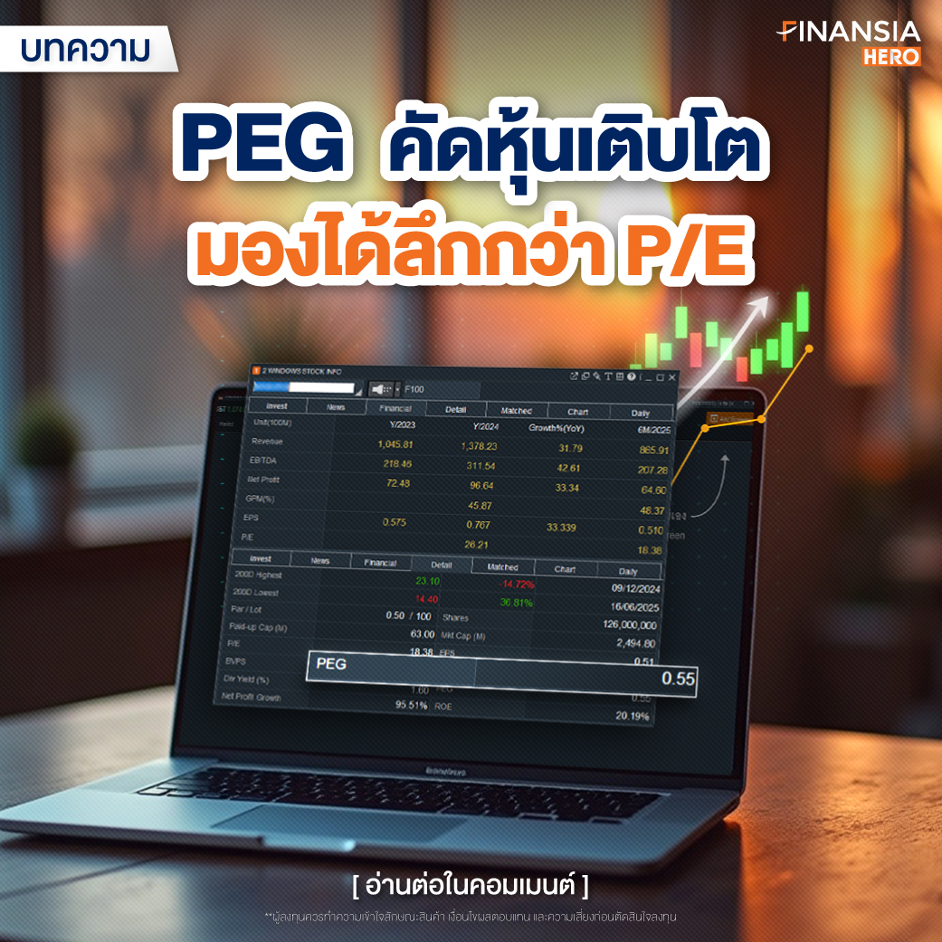 PEG Ratio สูตรวิเคราะห์หุ้นเติบโตที่นักลงทุนเลือกใช้ - Finansia HERO